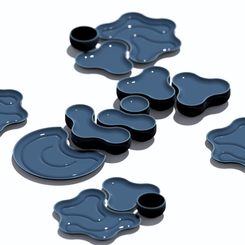Pivot Ceramic Dinner Spread - Midnight Blue (23 pieces) - Stoneware ...
