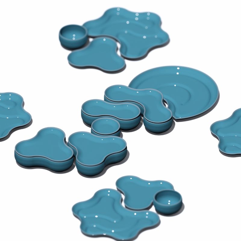 Pivot Ceramic Dinner Spread - Pacific Blue (23 pieces) - Stoneware ...