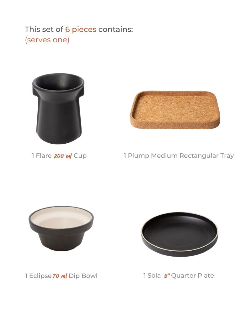 Brew and Bite 9 Piece Breakfast Set (Serves 1) - Stoneware Ceramic ...
