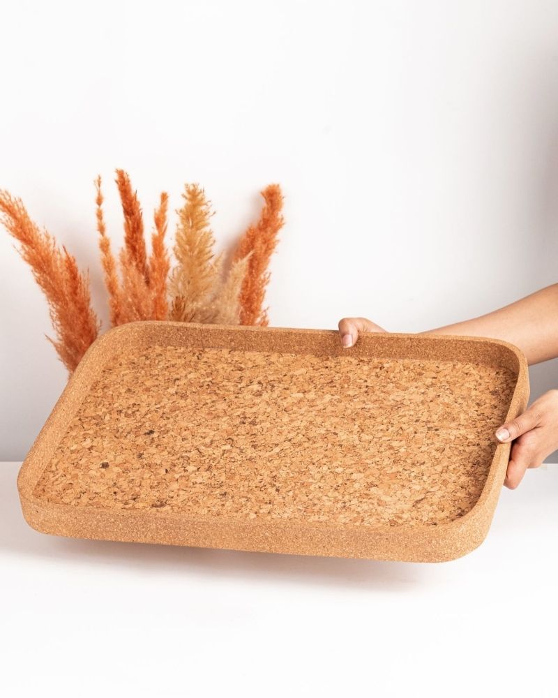 Plump Rectangular Large Cork Serving Trays - Ware Innovations