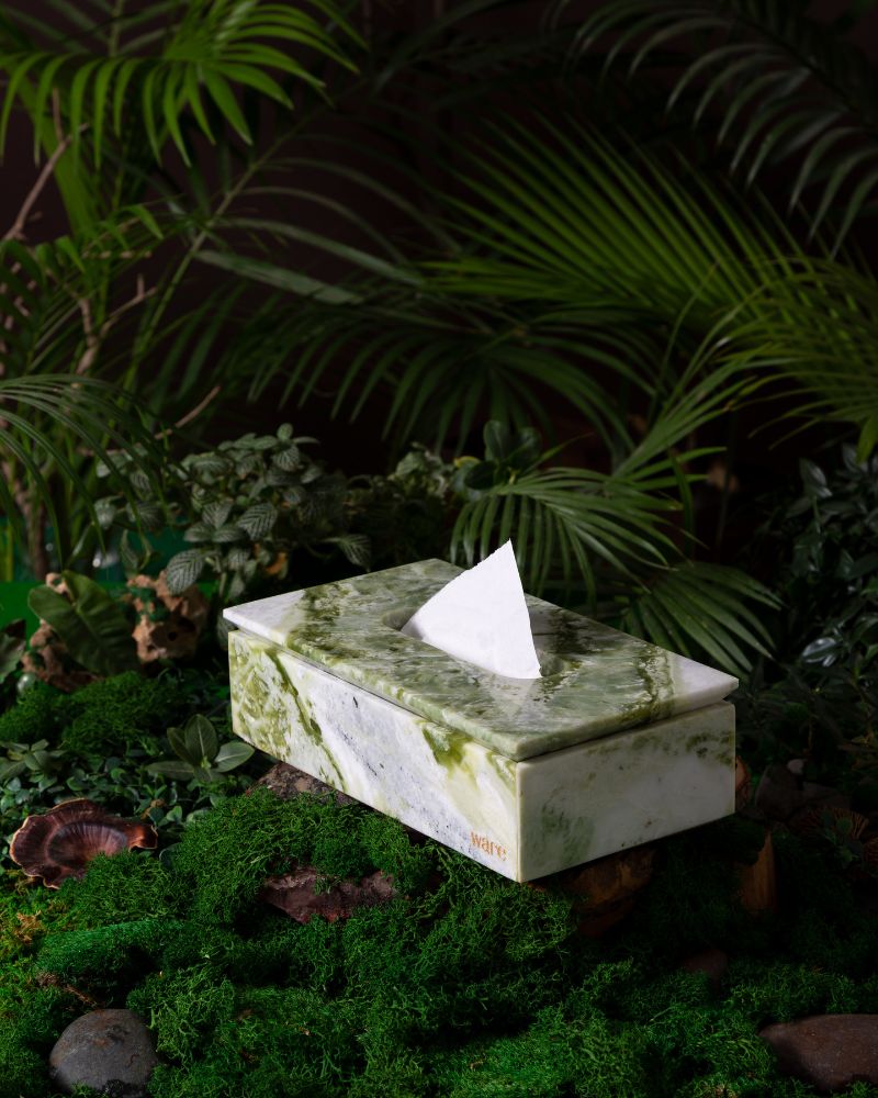 Emeryl Onyx Gravità Marble Tissue Box - Connemara Marble - Tissue Holder