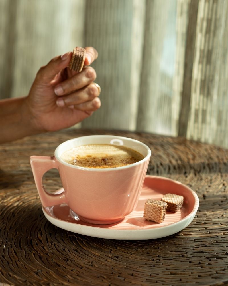Mojo Big Coffee Cup and Saucer Set in Melon | Visit Ware