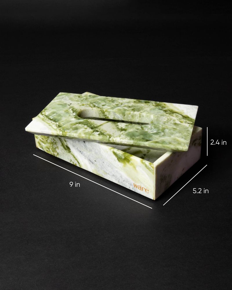 Emeryl Onyx Gravità Marble Tissue Box - Connemara Marble - Tissue Holder