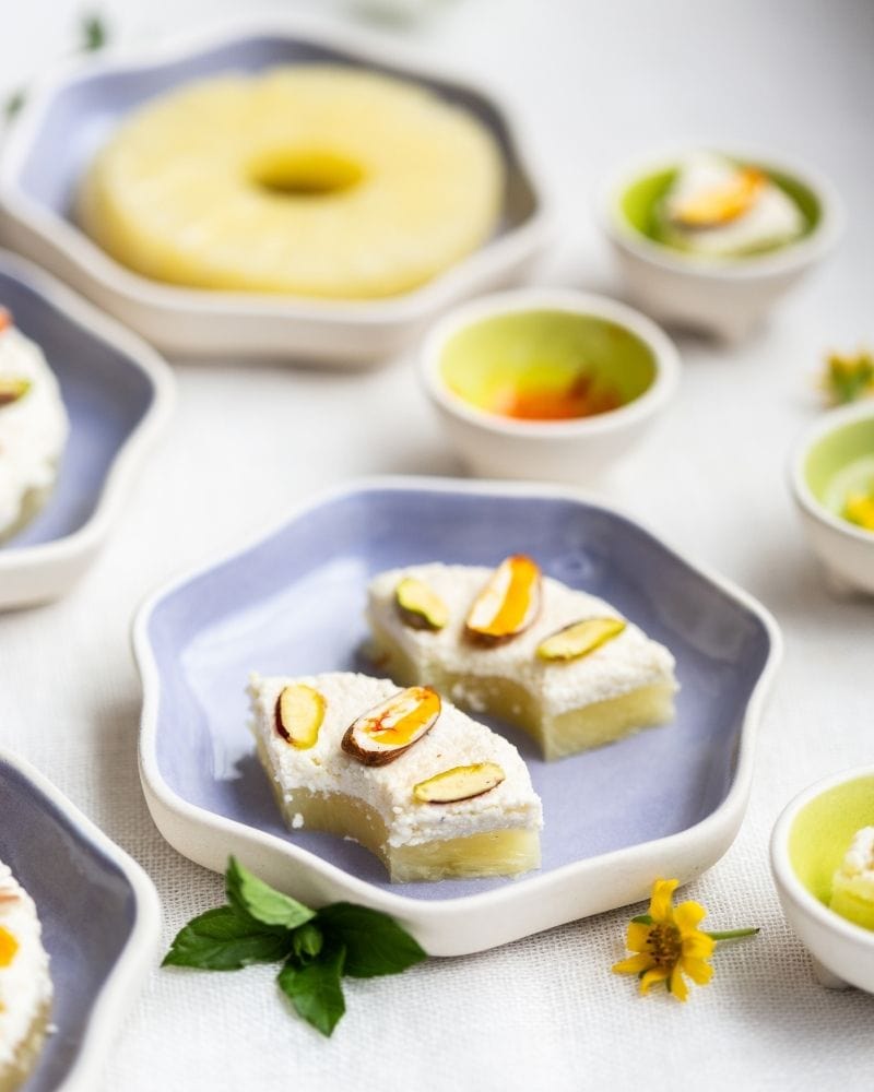 Aster Ceramic Dessert Plate Set (8 pieces) - Snack Set - Stoneware Ceramic